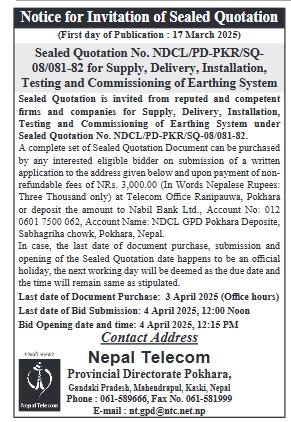 Invitation for Sealed Quotation for Supply, Delivery, Installation ...